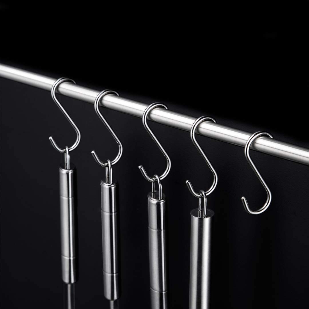 DZHJKIO 12 Pack Stainless Steel Heavy Duty(Bearing weigh 22LB) S Shaped Hanging Hooks 4.3" Hangers for Kitchen, Bathroom, Bedroom and Office(11cm)