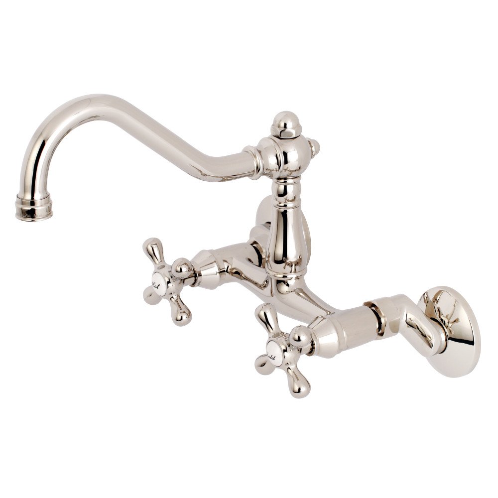 Kingston Brass KS3226AX Vintage Kitchen Faucet, 8-1/2 Inch in Spout Reach, Polished Nickel