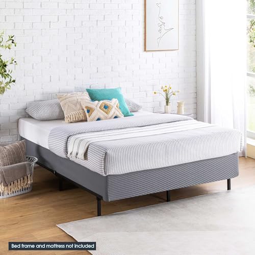 Best Price Mattress Full Box Spring, 9" High Profile with Heavy Duty Steel Slat Mattress Foundation Fits Standard Bed Frame, Full Size