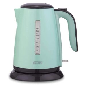 dash easy electric kettle + water heater with with rapid boil, cool touch handle, cordless carafe + auto shut off for coffee, tea, espresso & more, 57 oz. / 1.7l - aqua