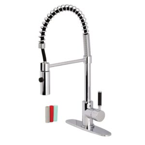 kingston brass ls8771dkl kaiser pre-rinse kitchen faucet, 8 inch in spout reach, polished chrome