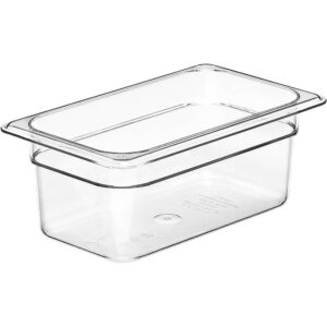 cambro 1/4 gn polycarbonate hotel pan, 4" deep, 6pk clear 44cw-135