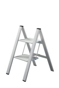 hasegawa ladders slim step stool, 2, silver