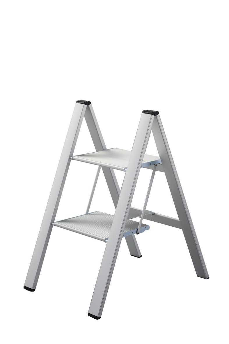 Hasegawa Ladders Slim Step Stool, 2, Silver