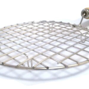 Stainless Steel Round Roti Grill, Papad Grill, Roti Jali, Chapathi Grill with Wooden Handle Round Roasting Net for Kitchenware Use Baking