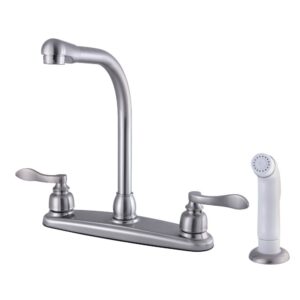 kingston brass fb758nflsp nuwave french 8" centerset kitchen faucet, 10 inch in spout reach, brushed nickel