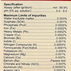 Sodium Chloride (Salt), High Purity Crystals, 500 Grams (1.1 lb.) - ACS