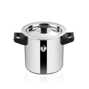 Butterfly Stainless Steel Premium Milk Pot Milk Boiler Milk Cooker Double Wall with Whistle and Funnel, 1 Litre, Silver