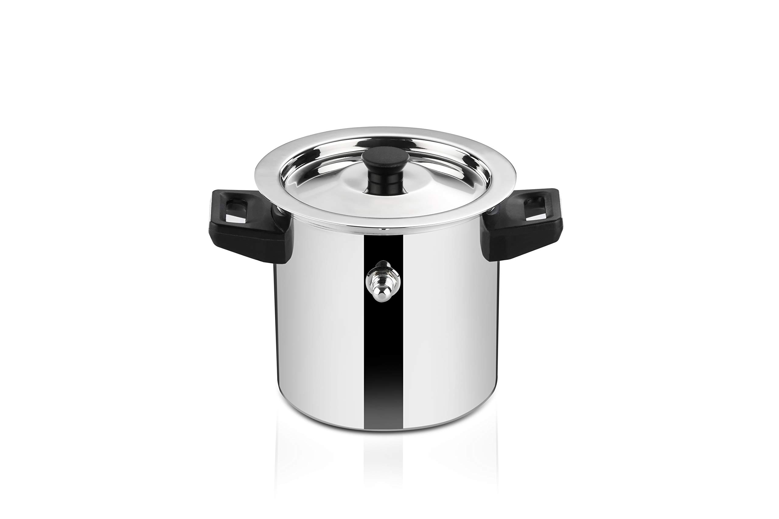 Butterfly Stainless Steel Premium Milk Pot Milk Boiler Milk Cooker Double Wall with Whistle and Funnel, 1 Litre, Silver