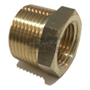 edge industrial brass reducing hex bushing 3/4" male npt x 1/2" female npt fuel/air/water/oil/gas/wog (qty 01)