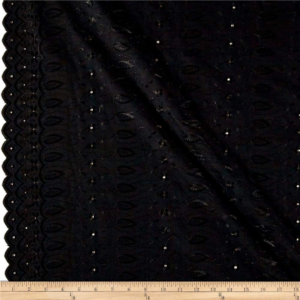 Ben Textiles Heavy Cotton Eyelet Black Fabric by the Yard