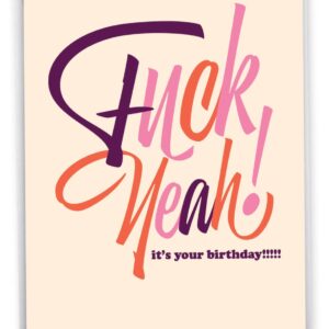 NobleWorks - Big Funny Birthday Greeting Card 8.5 x 11 Inch with Envelope (1 Pack) Oversize Jumbo Bday Eff Yeah! J6405BDG