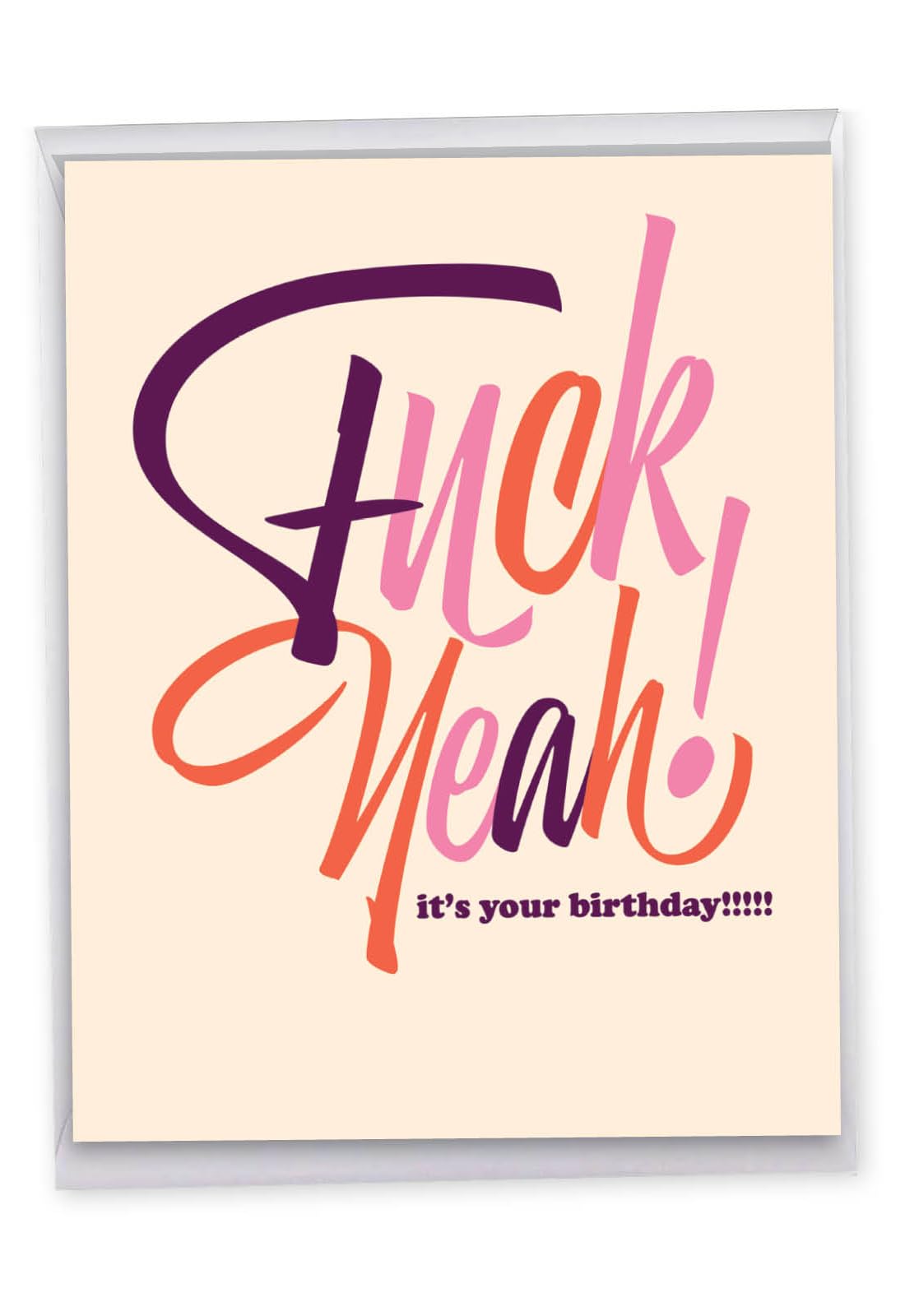 NobleWorks - Big Funny Birthday Greeting Card 8.5 x 11 Inch with Envelope (1 Pack) Oversize Jumbo Bday Eff Yeah! J6405BDG