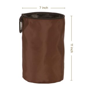 Yochea Clothespin Holder Bag outdoor,Water-resistant Peg Basket with Hanger/Drawstring Closure (coffee)