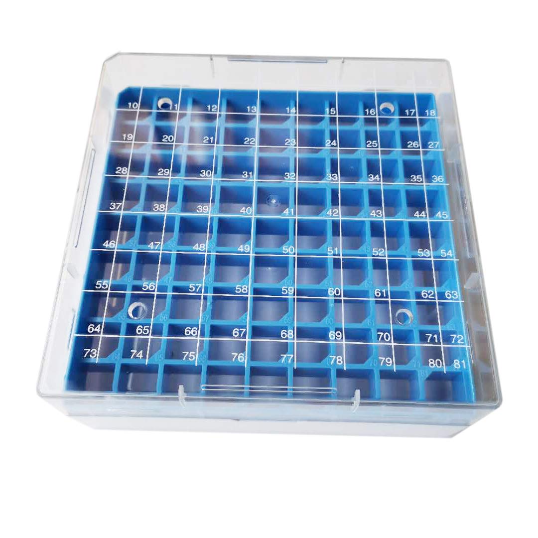 Polycarbonate CryoBox Vial Rack，9 x 9 Array, 81 Place (Blue/Green/Red/Yellow(Pack of 4))