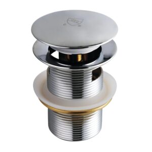 kingston brass vtdeshoe trimscape toe-touch tub overflow, 1-1/2" threaded drain, polished chrome