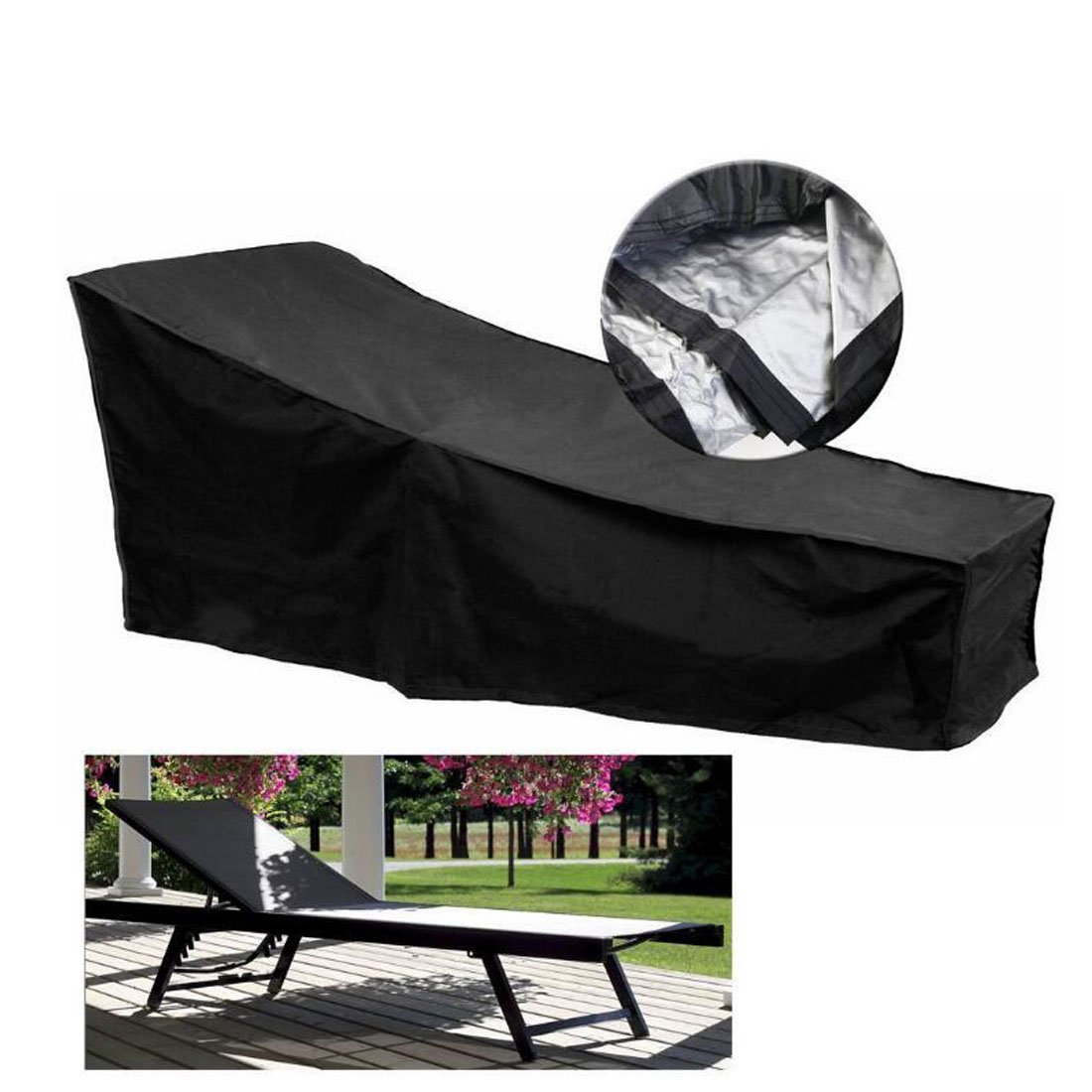 FLR Patio Chaise Lounge Chair Cover Waterproof Dustproof Patio Furniture Protection for Garden Yard for Outdoor Furniture