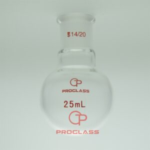 proglass glass single neck round bottom boiling flask 25ml with 14/20 joint