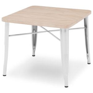 delta children bistro kids play table - ideal for arts & crafts, snack time, homeschooling, homework & more, white with driftwood