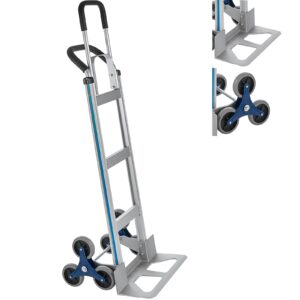 smarketbuy aluminum stair climber hand truck 18 x 7.5 inch nose plate stair climbing hand truck 6 wheels hand truck dolly (stair climber hand truck)