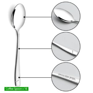 Anbers Stainless Steel Demitasse Espresso Spoons, 5-Inch, 16 Pieces