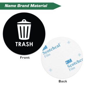 Recycling & Trash Bin Stickers - [4-Pack, 3" Inch Round Decals] - Easy to Apply, UV-Resistant for Effective Indoor & Outdoor Waste Management in Kitchens, Offices, and Public Spaces