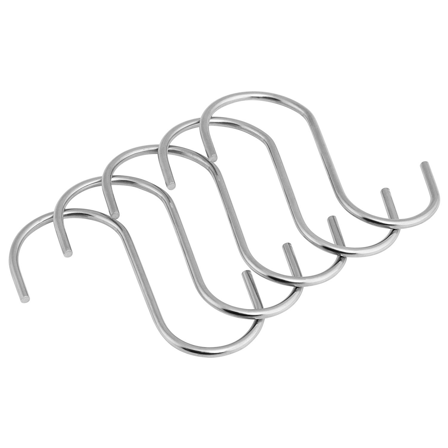 DZHJKIO 12 Pack Stainless Steel Heavy Duty(Bearing weigh 22LB) S Shaped Hanging Hooks 4.3" Hangers for Kitchen, Bathroom, Bedroom and Office(11cm)