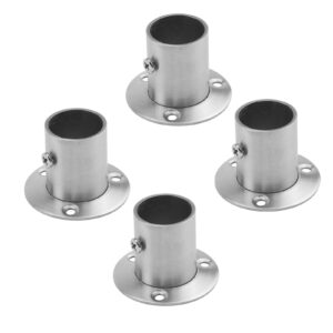 4-pack antrader stainless steel closet rod flange- 1 inch dia. adjustable socket bracket support holder for pipe