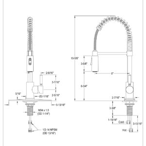 Kingston Brass LS8771DKL Kaiser Pre-Rinse Kitchen Faucet, 8 Inch in Spout Reach, Polished Chrome