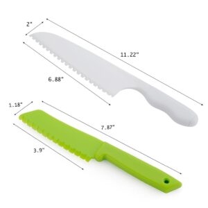 ONUPGO Knives for Kids 6-Piece Nylon Kitchen Baking Knife Set: Plastic Knife Set Children's Cooking Knives Colors/Firm Grip, Serrated Edges, BPA-Free Kids' Knives