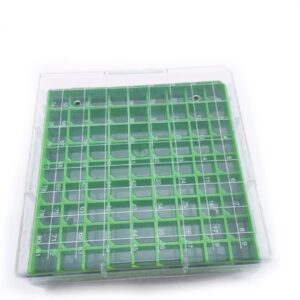 Polycarbonate CryoBox Vial Rack，9 x 9 Array, 81 Place (Blue/Green/Red/Yellow(Pack of 4))