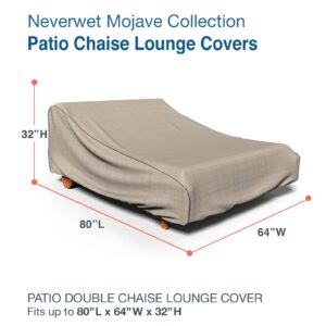 Budge NeverWet Mojave Double Patio Chaise Cover, Black Ivory, Double Chaise