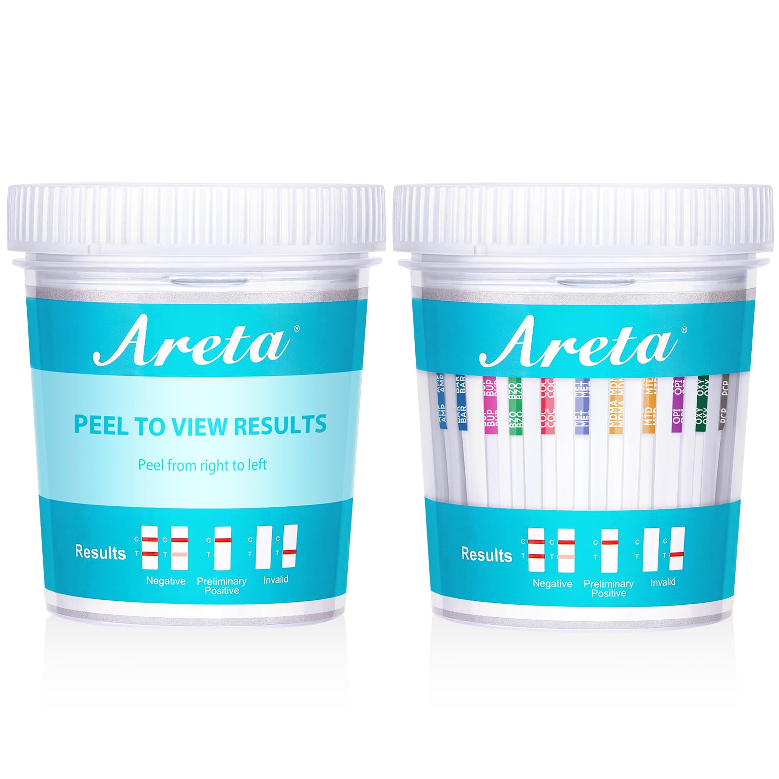 50 Pack Areta 14 Panel Drug Test Cup Kit with Temperature Strip, Instant Testing 14 Drugs Buprenorphine (BUP),THC,OPI 2000, AMP,BAR,BZO,COC,MET,MDMA,MTD,OXY,PCP,PPX,TCA-#ACDOA-1144