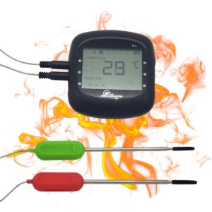 bbq dragon 6-channel meat thermometer with 2 probes - smart grilling accessory