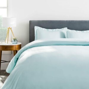 malouf 100% rayon from bamboo set-best fitting duvet cover-8 corner and side loops-oversized queen-rain