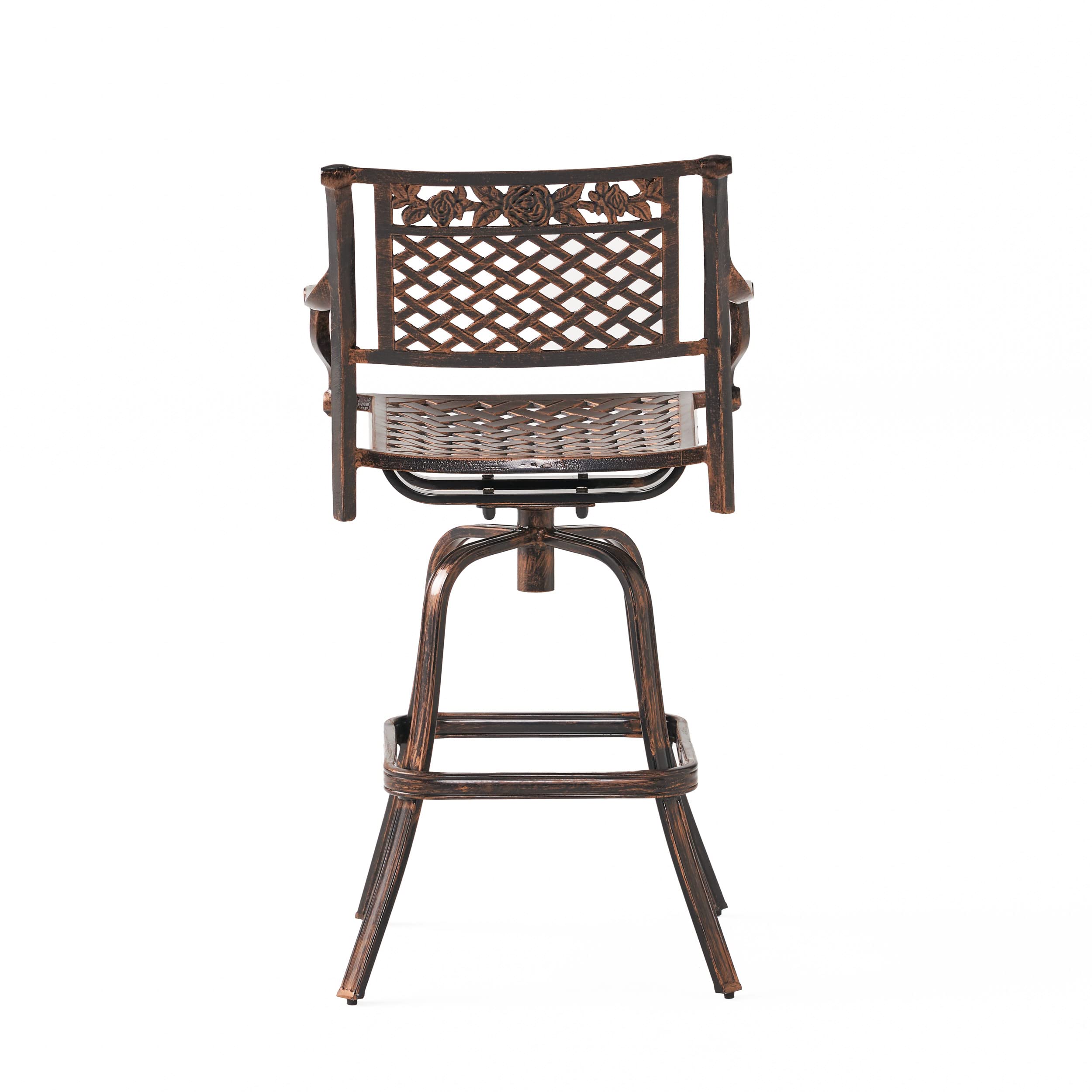 Christopher Knight Home Sebastian Cast Aluminum Barstool with Cushion, Copper