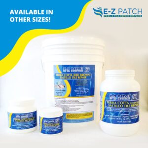 E-Z Patch 13 Saltillo Tile Repair Kit - DIY TerraCotta Tile Filler - (Red-Brown, 1 Pound)