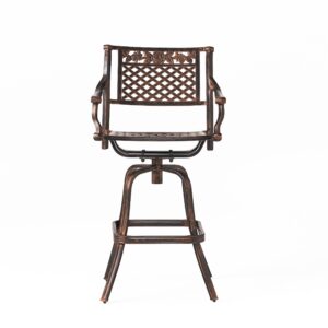 christopher knight home sebastian cast aluminum barstool with cushion, copper