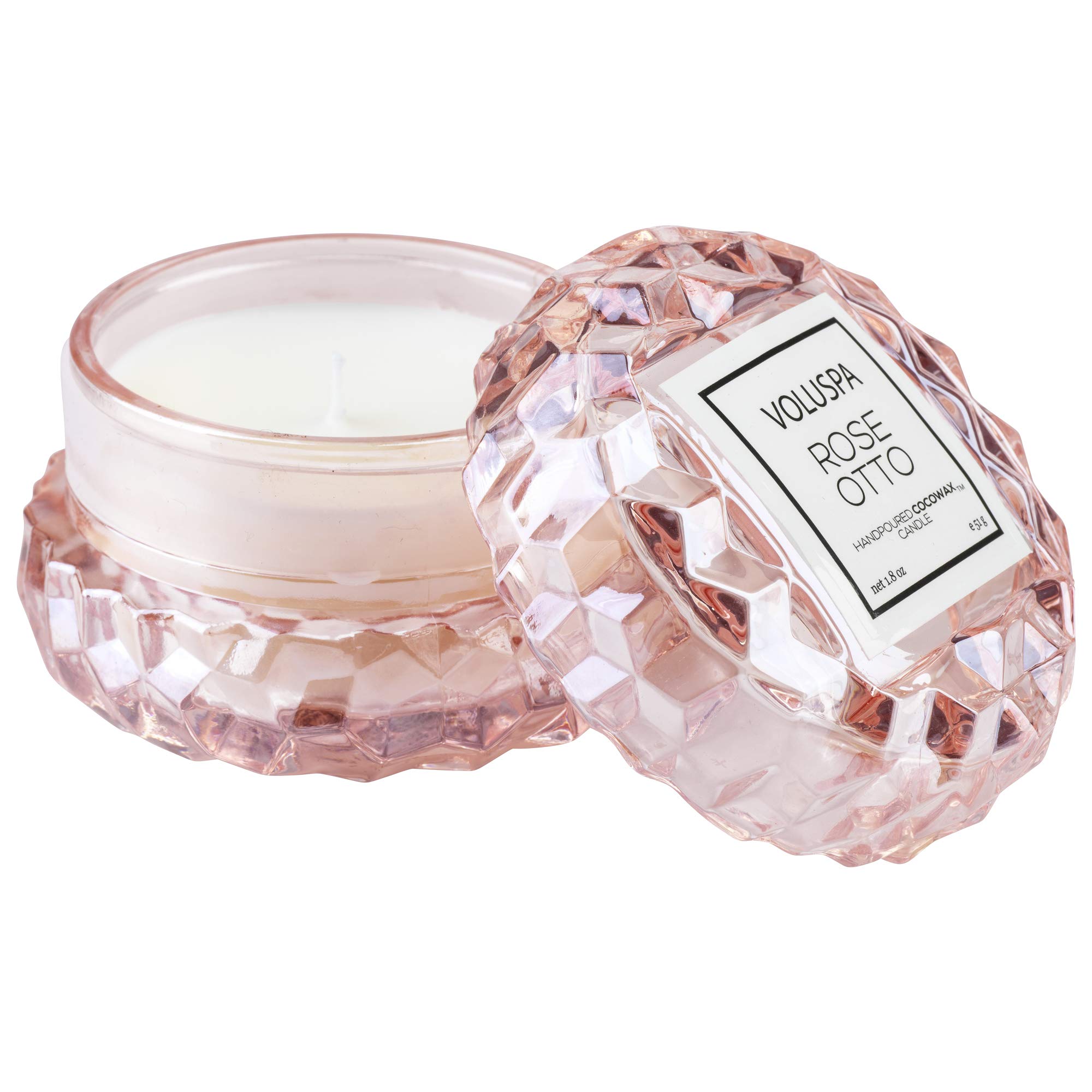 Voluspa Rose Otto Candle | Macaron | 1.8 Oz. | 15 Hr Burn | Coconut Wax & Natural Wicks for a Cleaner Burn | Vegan