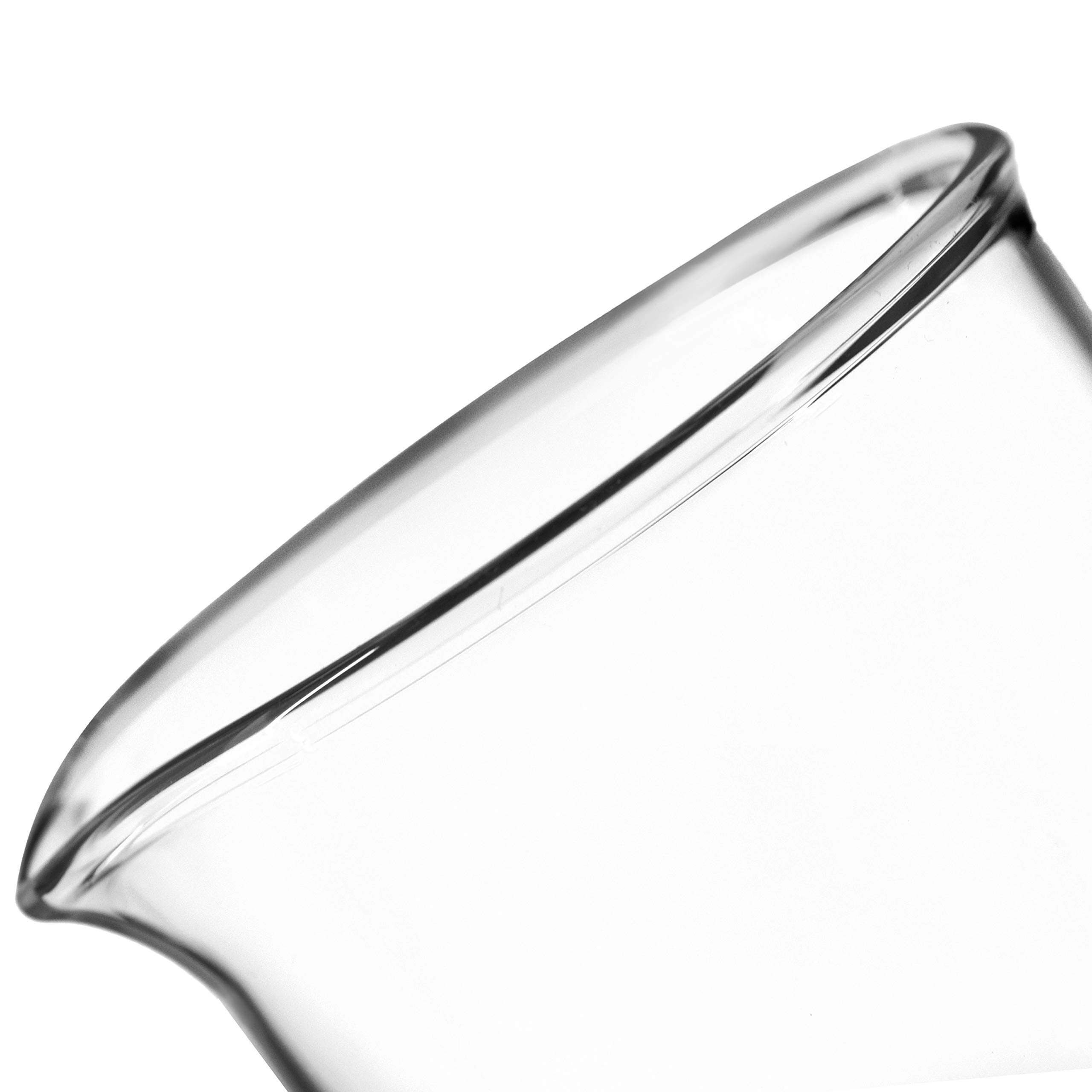 EISCO Beaker, 25ml - Tall Form with Spout - White, 2.5ml Graduations - Borosilicate 3.3 Glass