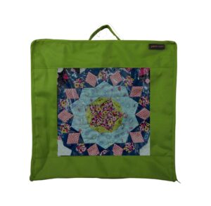 yazzii quilt block showcase bag - portable storage bag organizer - multipurpose storage organizer for sewing projects, fabric pieces, quilt blocks, appliques, stitcheries & more.-green