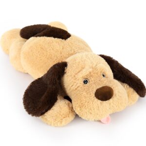 MorisMos Puppy Dog Stuffed Animal Soft Plush Dog Pillow, Big Dog Plush Toy for Girls Kids, 31 Inch, Brown