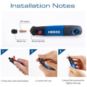 Mini Cordless Rotary Tool,HERZO Mini Rotary Tool Kit 3.7 V, Grinding, Cleaning, Polishing and Carving Tool Kit, Lettering Board with 30 Accessories