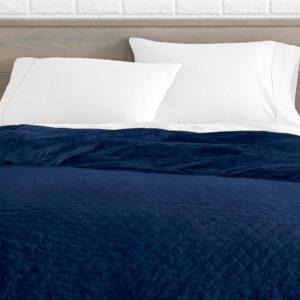 Bare Home Duvet Cover for Weighted Blanket (60"x80") Comforter Cover Standard Size, Ultra-Soft Minky Removable and Washable, Diamond Pattern (Dark Blue)