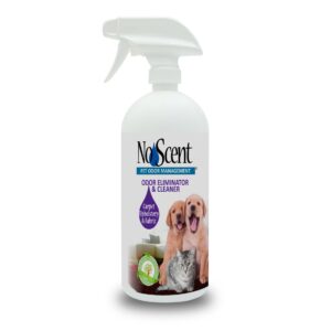 no scent carpet upholstery & fabric furniture spray spot cleaner for wet dog smell, cat spray, pet odor, urine, poop & secretions (32 fl oz / 946 ml)