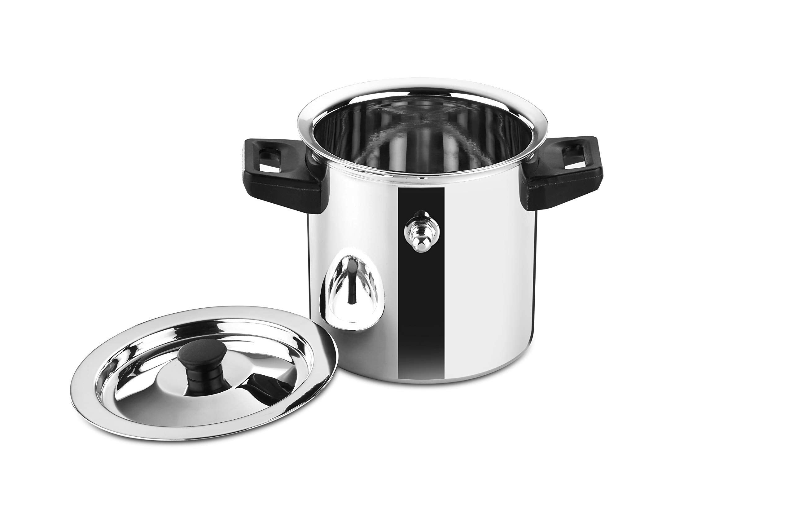 Butterfly Stainless Steel Premium Milk Pot Milk Boiler Milk Cooker Double Wall with Whistle and Funnel, 1 Litre, Silver