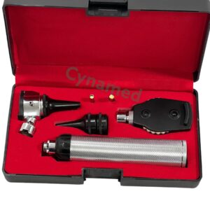 Student Home Use Excellent Otoscope Kit Set Led Otoscope 3.5v Black with Hard Case Plus Extra Replacement Bulb Plus Specula Cynamed