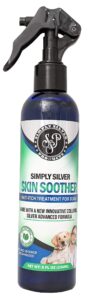 simply silver skin soother spray for dogs sensitive skin - all natural with colloidal silver and yarrow, relieves burning and itching, non-toxic, alcohol and chemical free