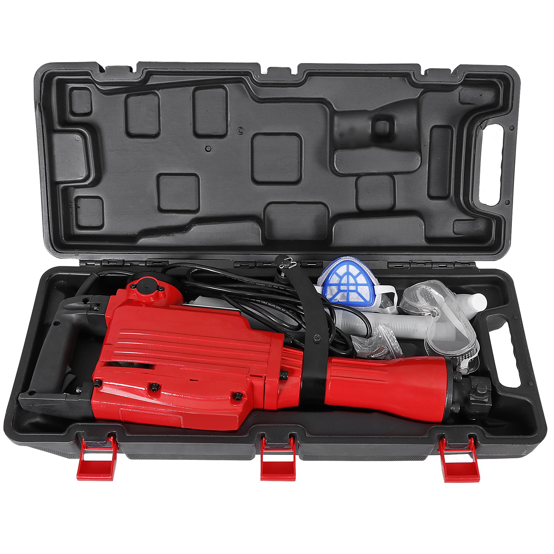 ZENY 2200W Heavy Duty Electric Demolition Jack Hammer Concrete Breaker Drills w/Case, Gloves 2 Chisel 2 Punch Bit Set