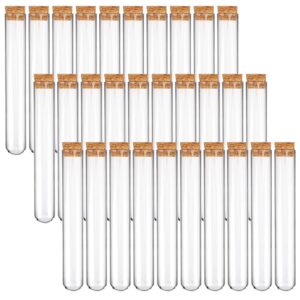 depepe 30pcs 13ml glass test tubes with cork stoppers, 15×100mm small clear glass test tubes for scientific experiments, plant propagation and holiday gifts